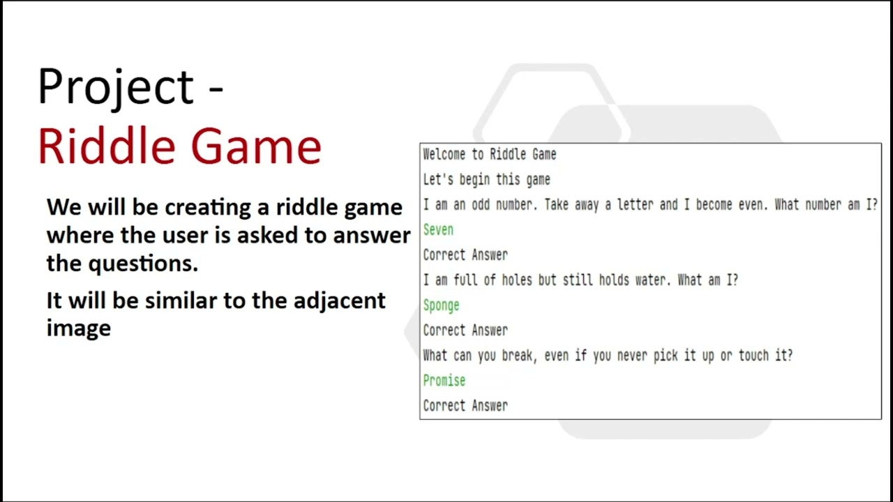 Project - Riddles Game in Python
