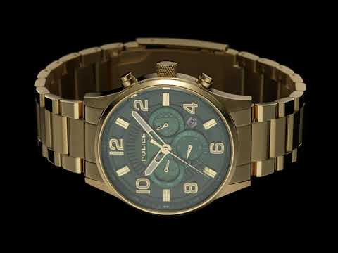 Buy Online Police Quartz Multifunction Green Dial Stainless Steel Strap ...