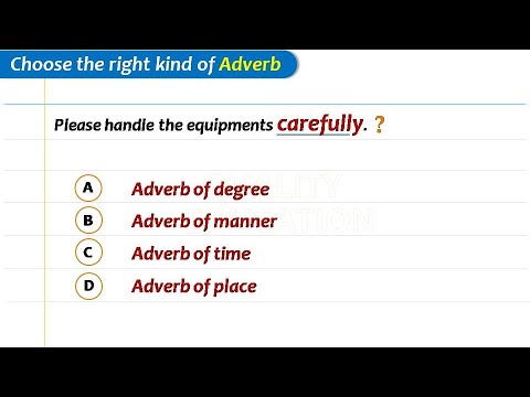 Kinds of Adverb: Quiz 3 | English Grammar for competitive Test(s) by Quality Education