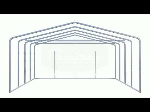 Classic Carport - 24'W x 20'L x 10'H - Frame Only / 3-Sided Frame Only w/Gable Kits