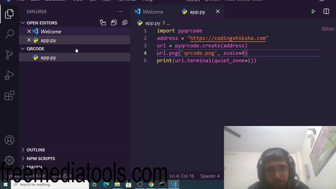 Python 3 pyqrcode Example Script to Generate QR Codes and Save it as PNG Image Using pypng Library