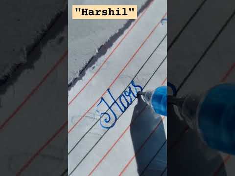 "Harshil" name in cursive handwriting #cursive #share #art #calligraphy #learn #names #shorts #short