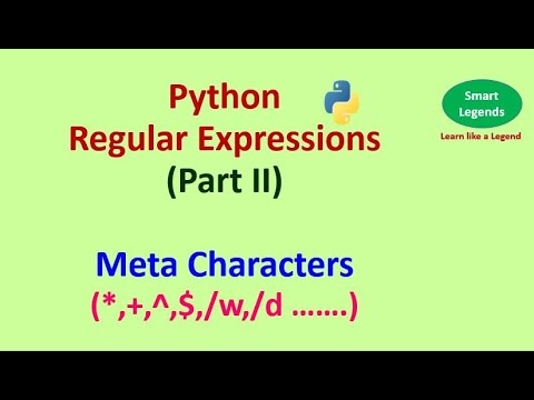 Meta characters in Python Regular Expressions | How to validate strings ...