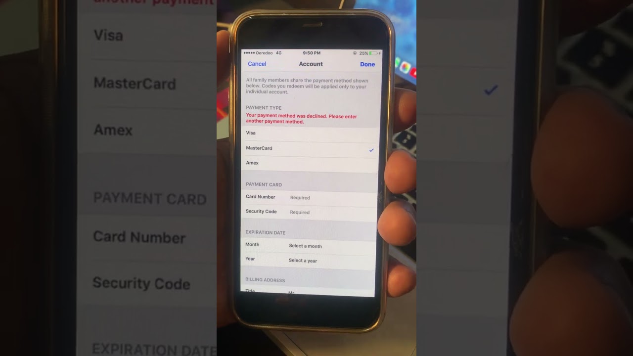 Payment method was declined iphone #shorts