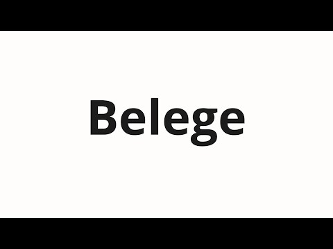 How to pronounce Belege