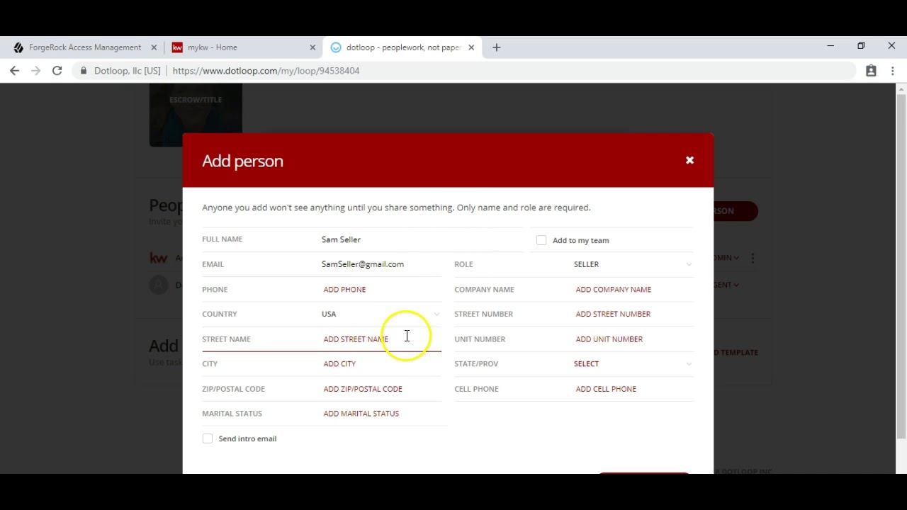 Dotloop - Assigning Roles and Adding People