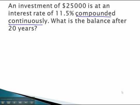 Compound Interest - Continuous Compounds