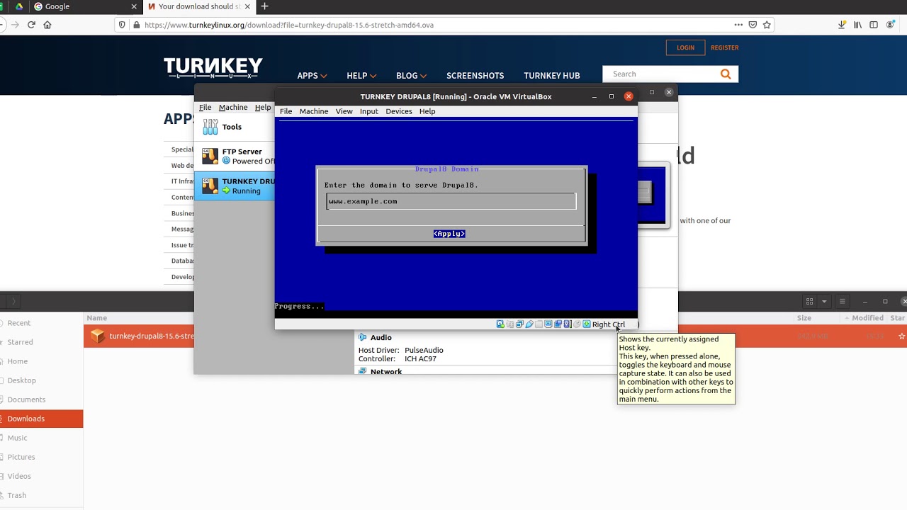 GONE IN 10 MINUTES: Drupal 8 with TurnkeyLinux and VirtualBox: It just doesn't get easier!