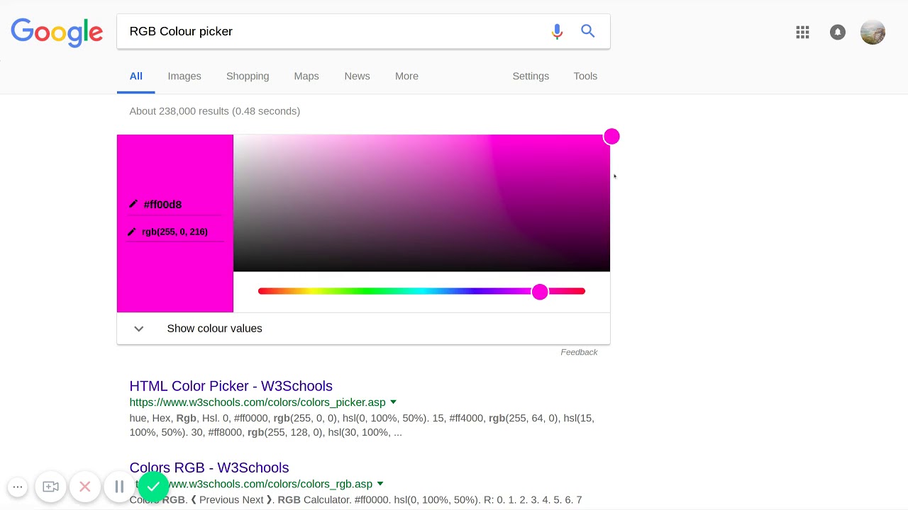 RGB Colour Picker - Google Search