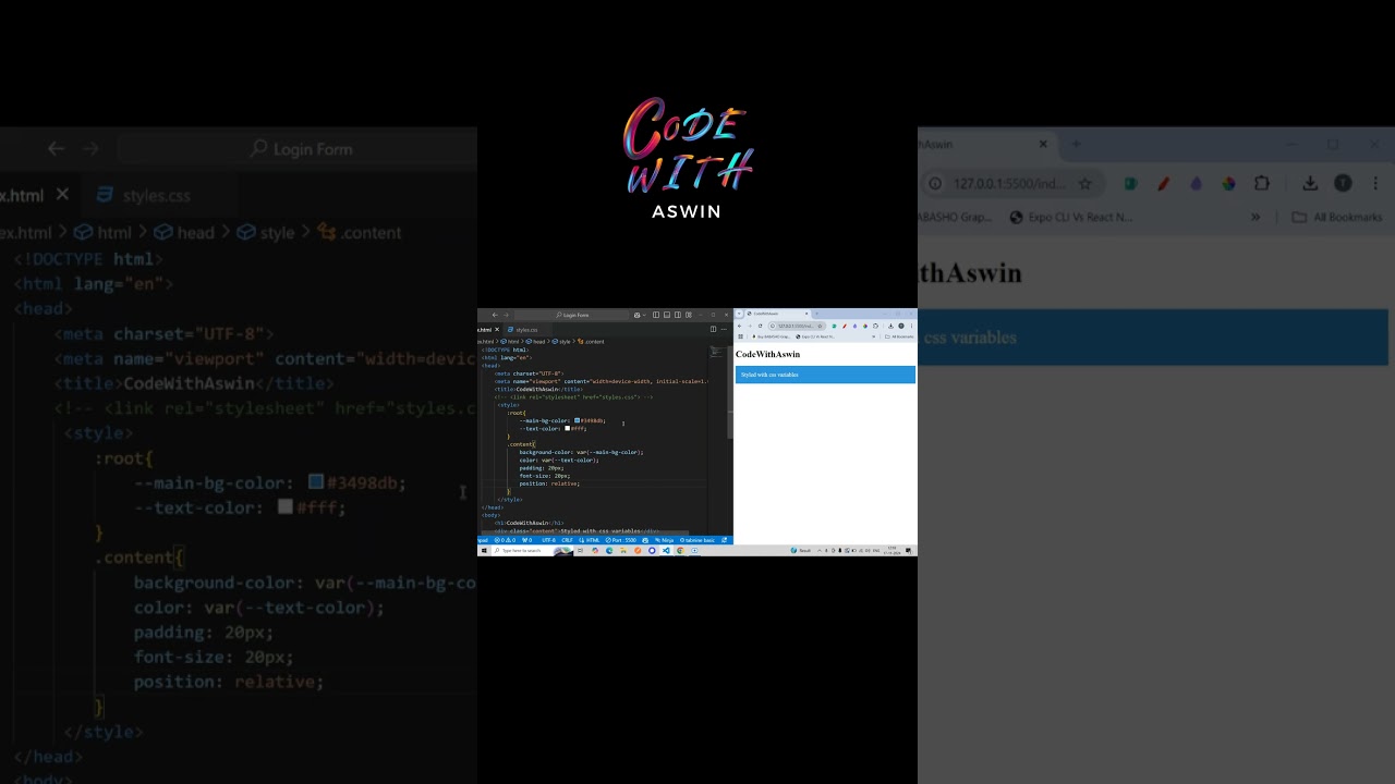 CSS Variables Simplified | Shorts | CodeWithAswin #ytshorts #codewithaswin #shorts