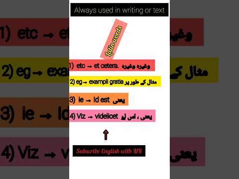 #Acronyms always use in text and writing. #etc,#viz,#ie,#eg