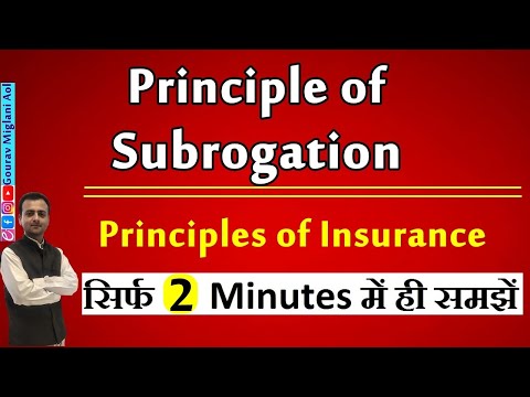 Principle of Subrogation | Principles of Insurance | Insurance Principles in English or Hindi