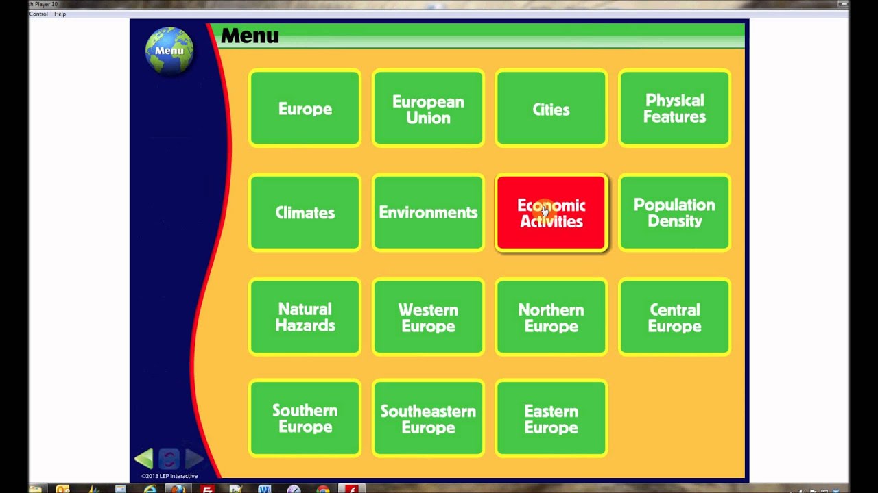 Map Skills: Europe Interactive Whiteboard Software