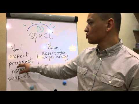 How to learn many Engilsh words using roots example root spect