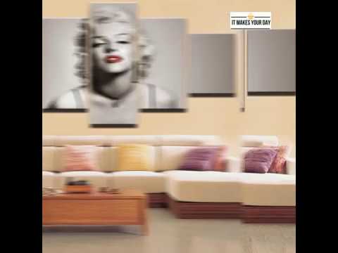 5 Pieces Marilyn Monroe Canvas Wall Art Paintings