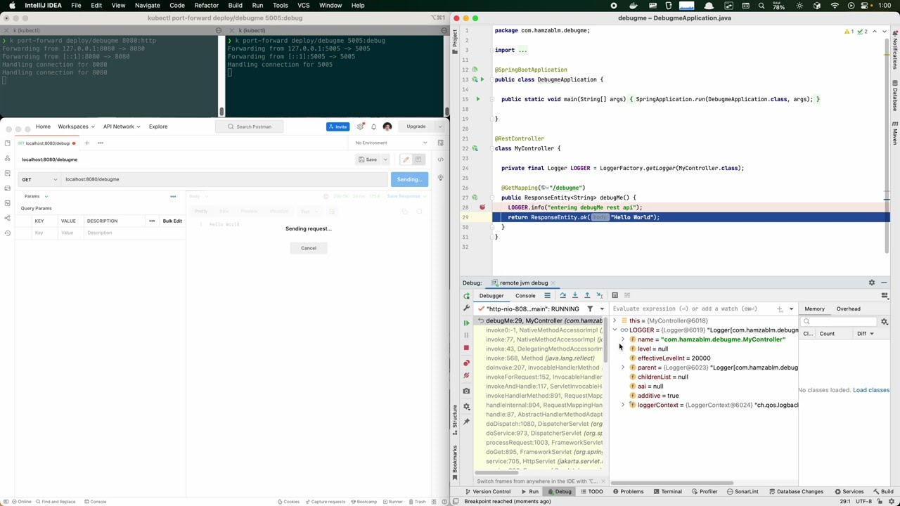 Java remote debugging demo