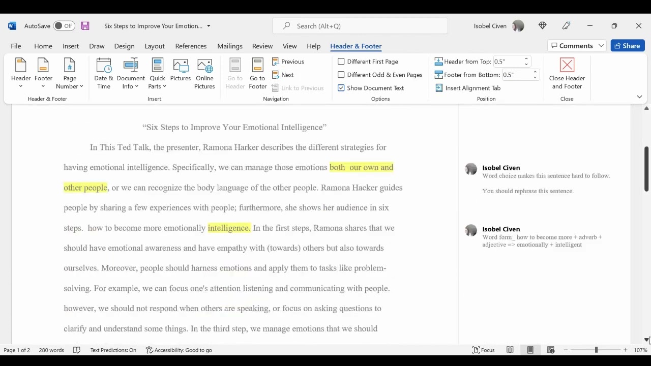 Instructions for Assignment  1 Using an Example Summary