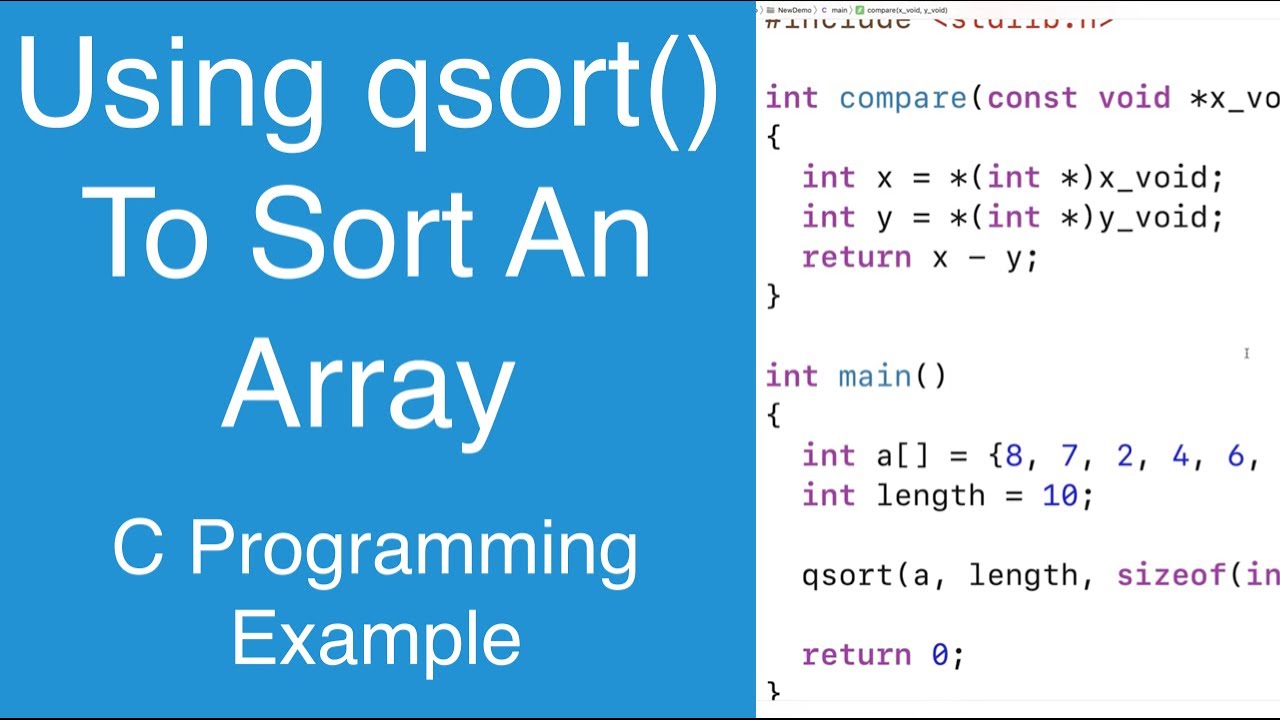 Using qsort() To Sort An Array | C Programming Example