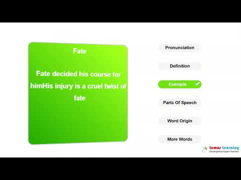 FATE - Definition, pronunciation, grammar, meaning - Practice grade 7 vocabulary