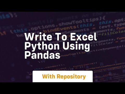 write to excel python using pandas