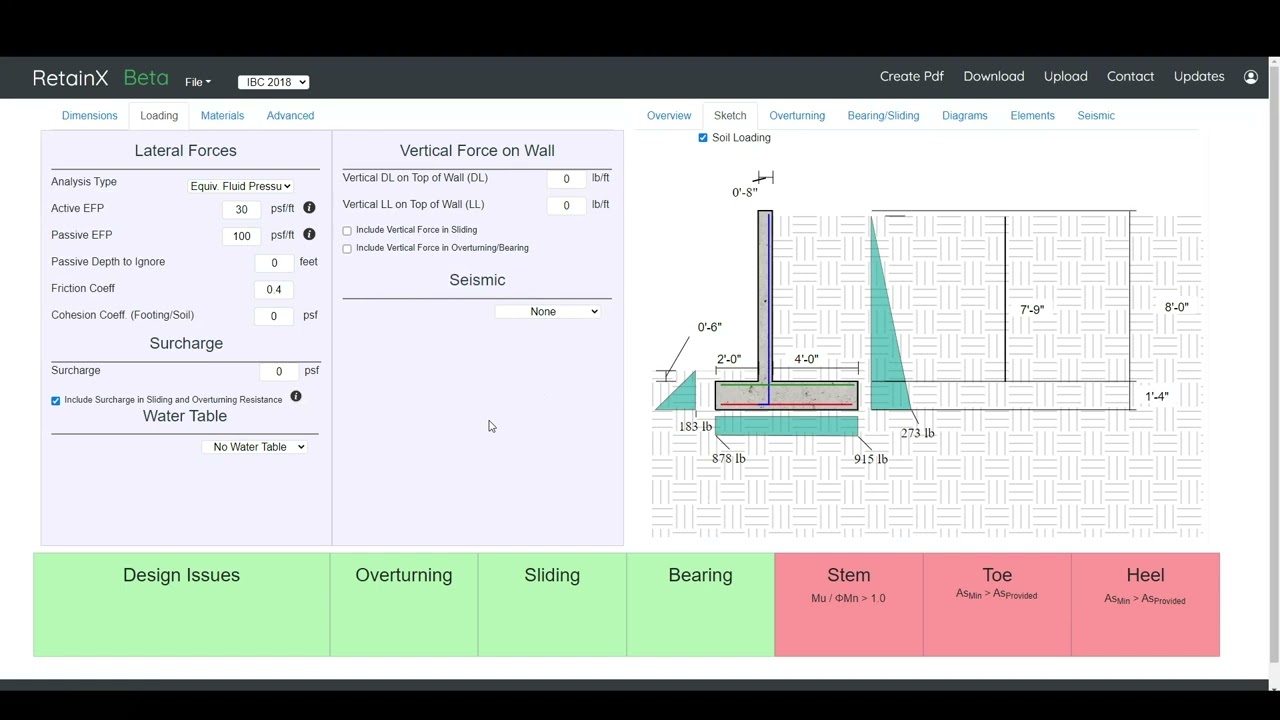 Retaining Wall Design Tutorial using RetainX at Retainwall.com