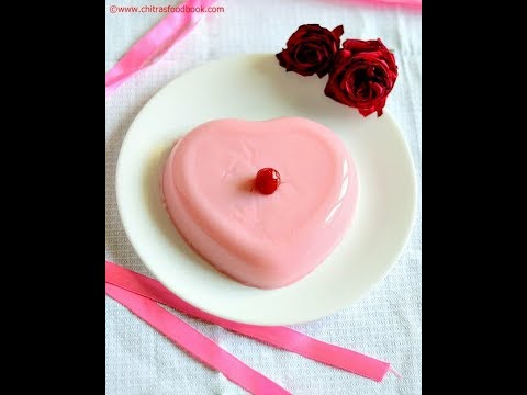 China Grass Pudding - Agar Agar Pudding - Vanilla & Rose Pudding Recipes
