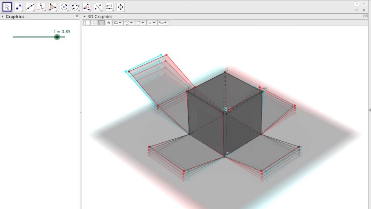 The net of a cube in 3D