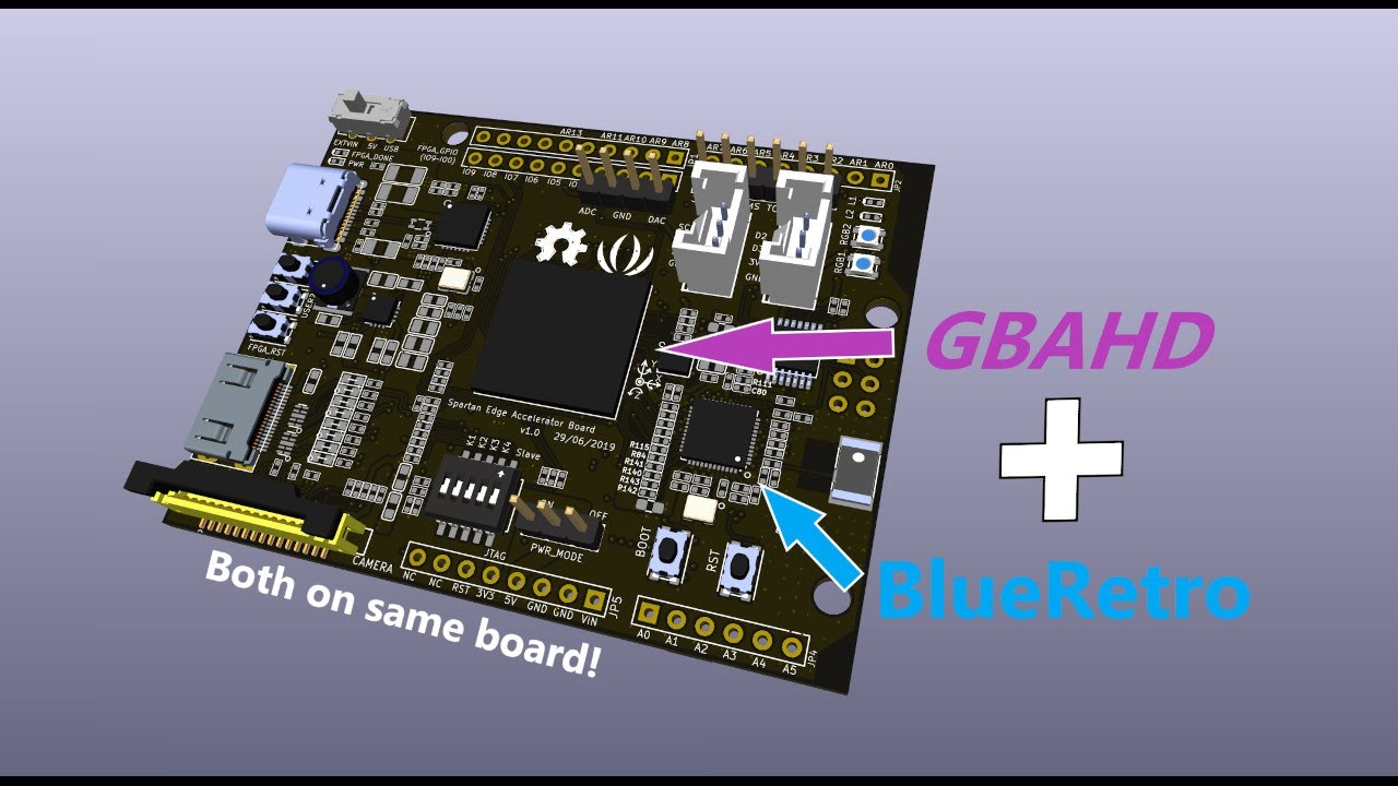 BlueRetro + GBAHD consolized GBA using a single SEA board
