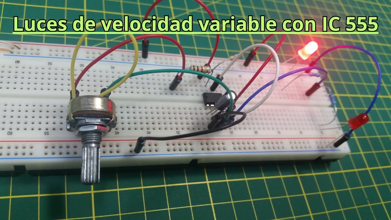 Luces de velocidad variable con circuito integrado 555