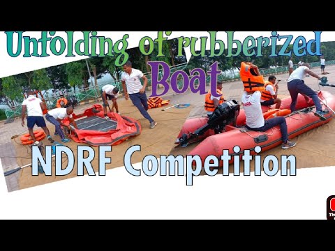 Rubberized Boat:NDRF One Minute Drill. #boatcapsize #disaster #boattragedy #training #raft #flood