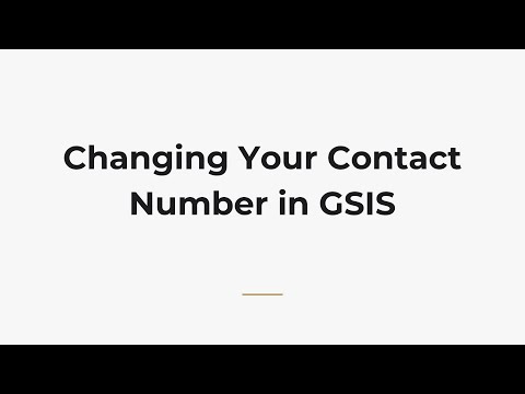 Changing Your Contact Number in GSIS
