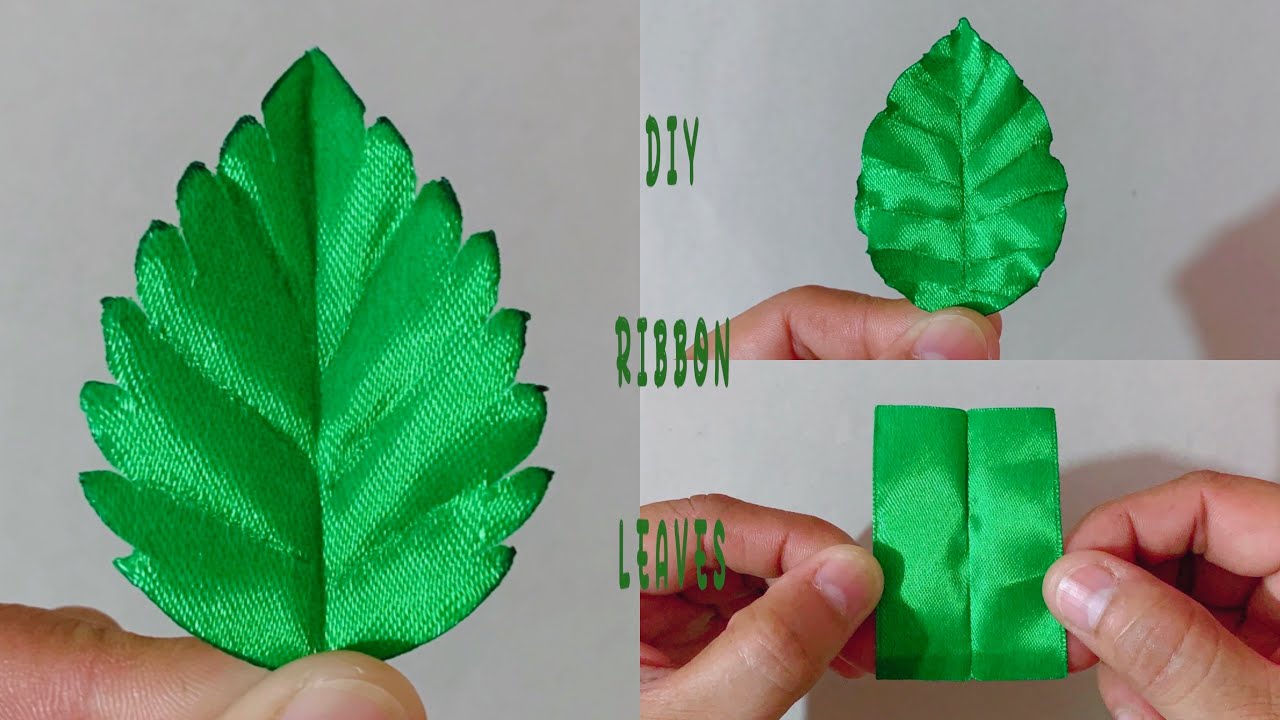 D.I.Y. Satin Ribbon Leaves - 4 Patterns -Tutorial |Crafts & Ribbon Art