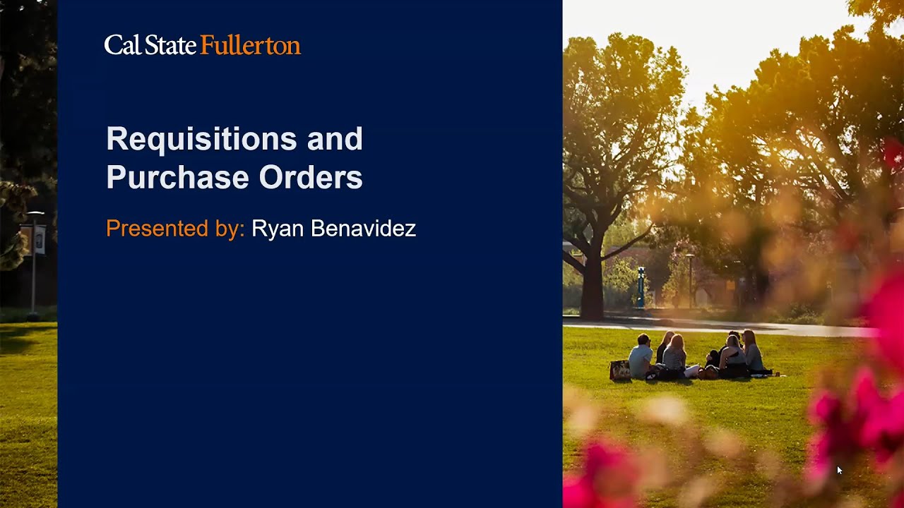 Requisition and Purchase Order Training