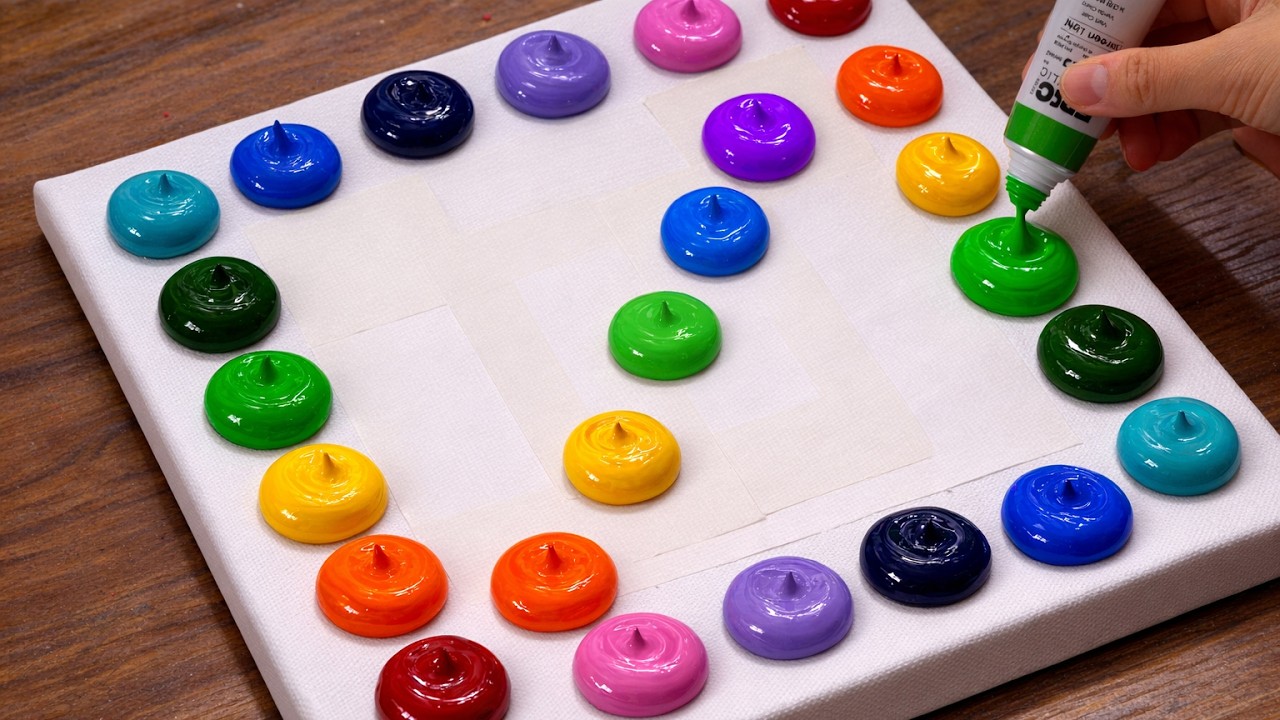 How To Paint a Lake Falling Out Of The Frame｜Painting For Beginners (1437)｜Oddly Satisfying