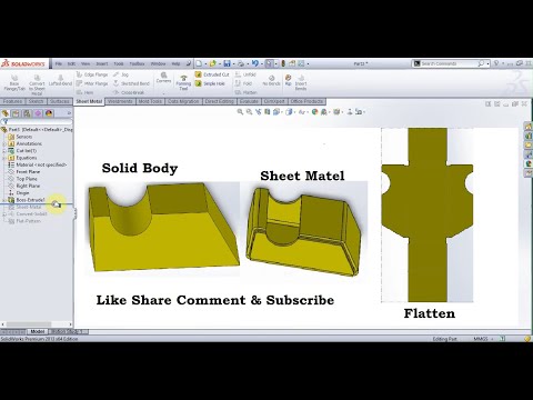 how to convert solid body to sheet metal in solidworks | SolidWorks ...