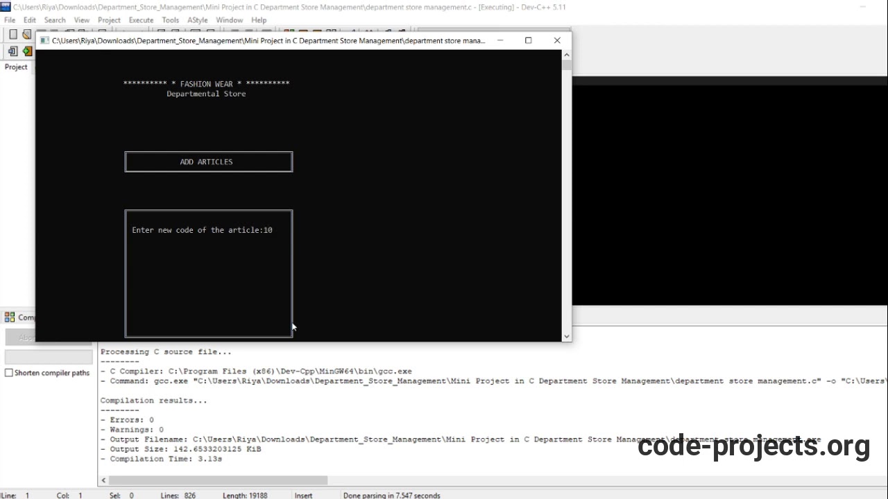 Department Store Management In C With Source code | Source Code & Projects