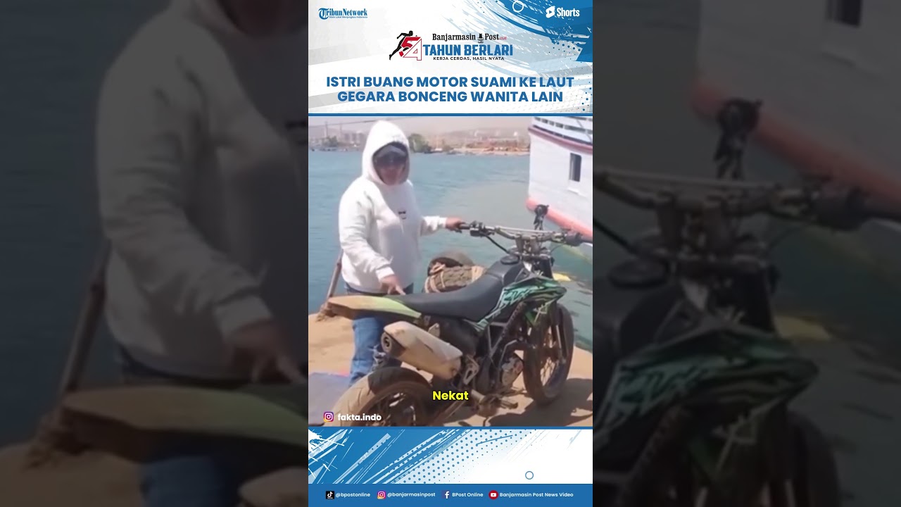 Viral! Wife Throws Husband's Motorcycle Away After Catching Him Riding Another Woman