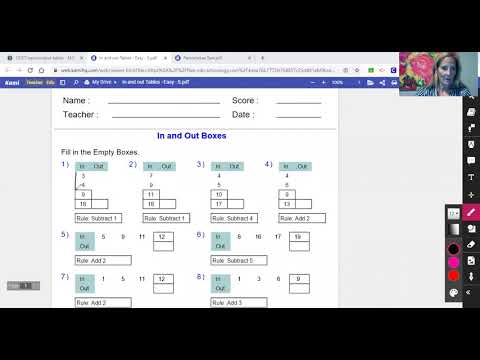 5th Grade - input output table sheet