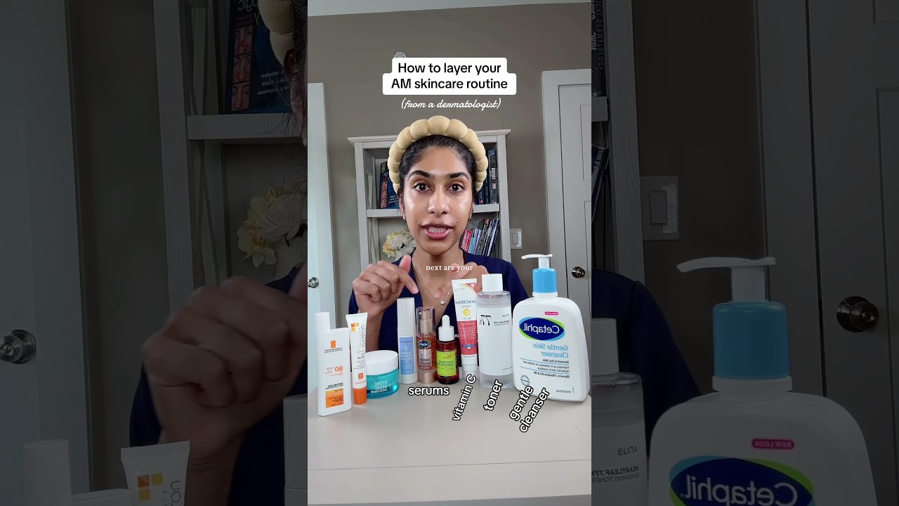 How to layer AM skincare, from a dermatologist #skincare #skincaretips