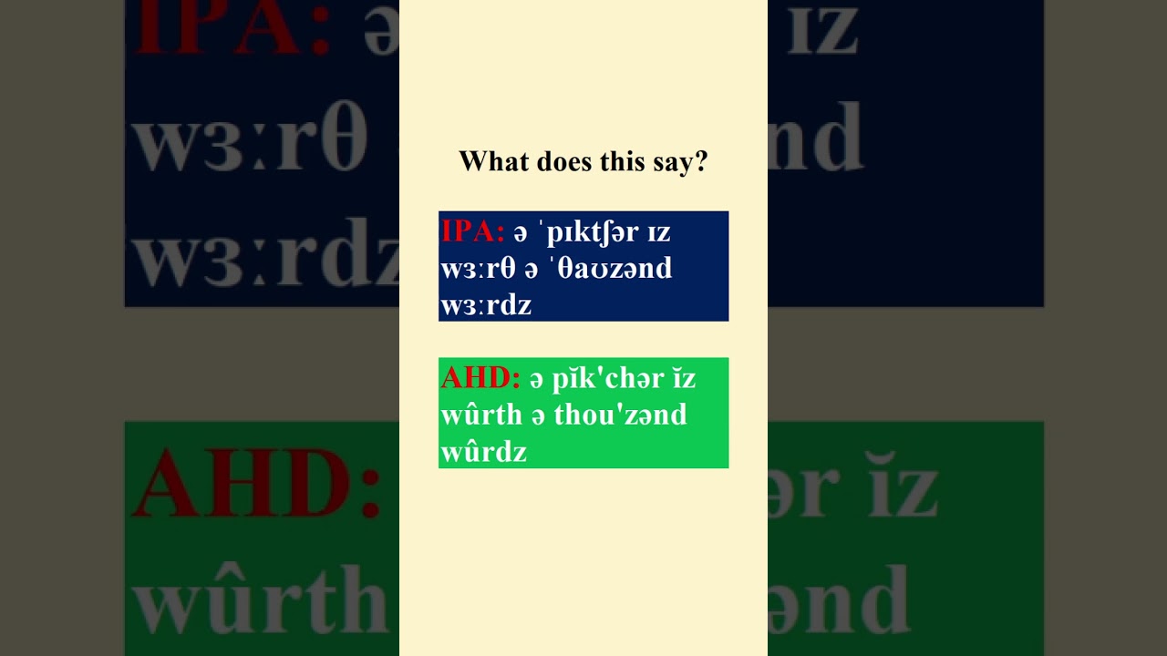 Pronunciations Phonetics IPA AHD International Phonetic Alphabet American Heritage Dictionary