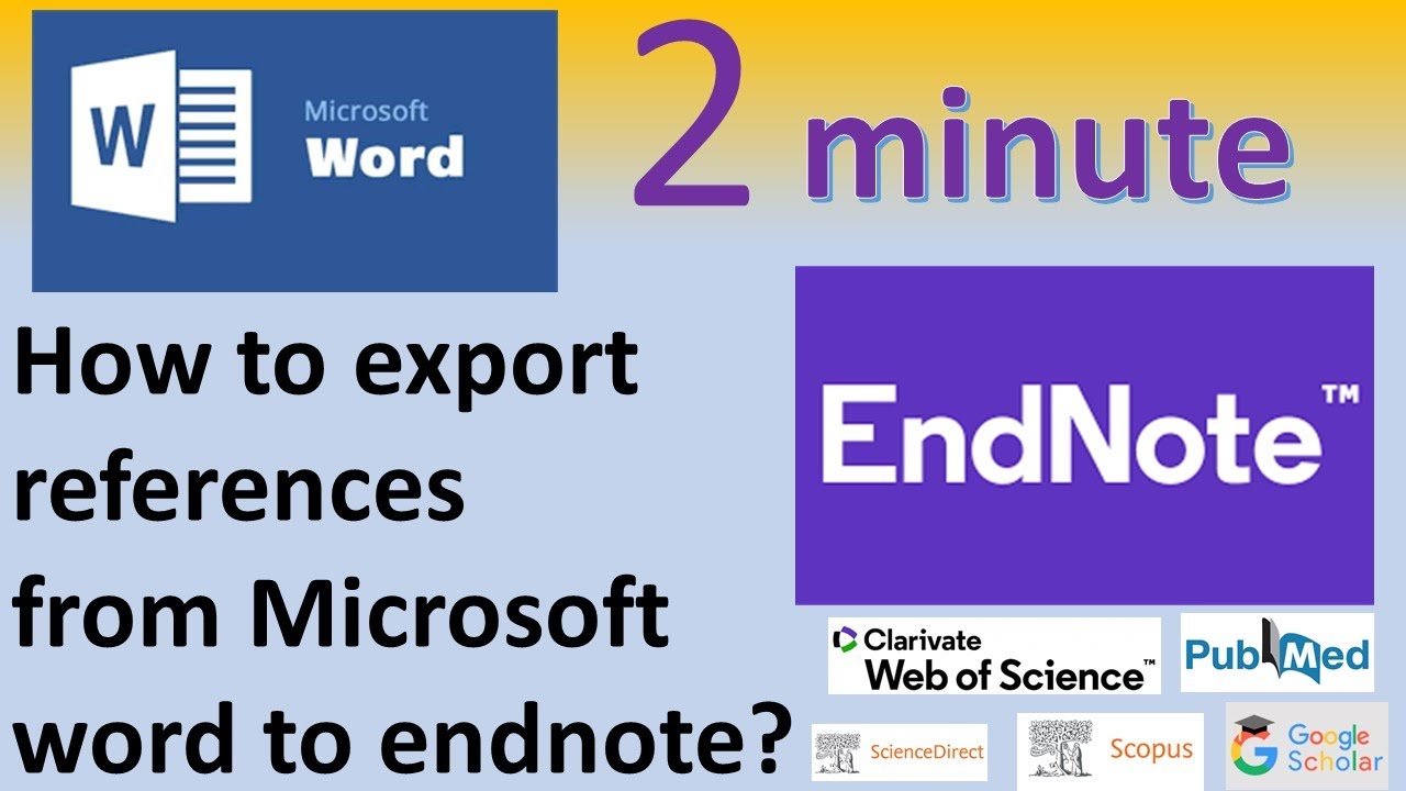 How to export references from Microsoft word to endnote