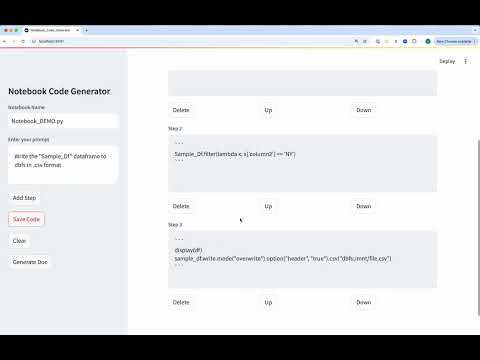 NoteBook Code Generator with Python and powered by LLM