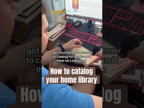 Have you ever seen a man so happy about a barcode scanner? He loves his library of books #booktube