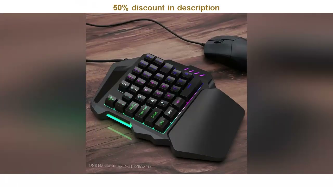 Latest Products You Must Know! HXSJ J50 One-Handed Gaming Keyboard 35 Keys LED Backlight + Wired