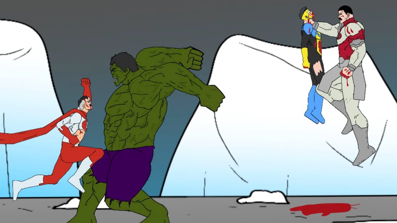 Thragg vs hulk vs omni-man and invincible - dc2 animation