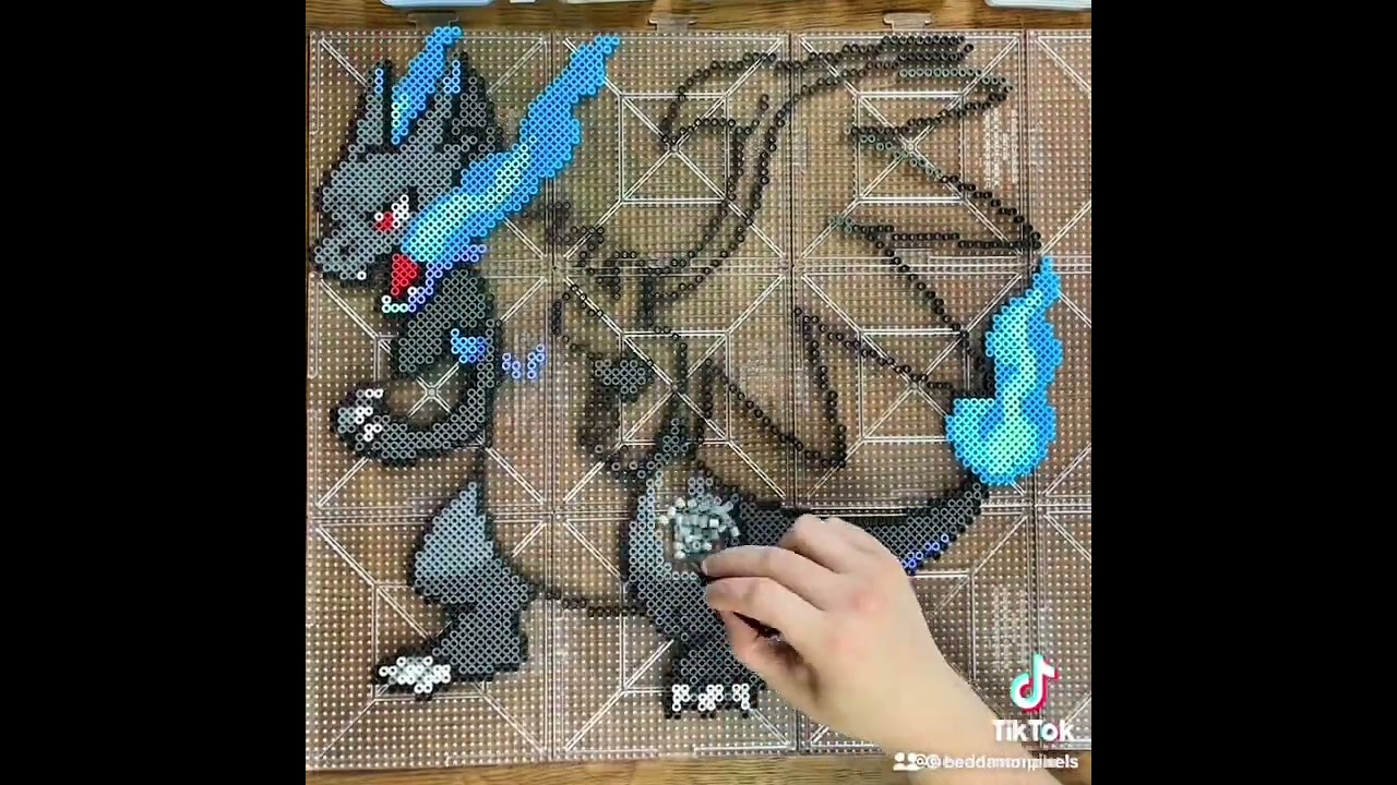 Check out the huge Charizard X pokemon Perler!