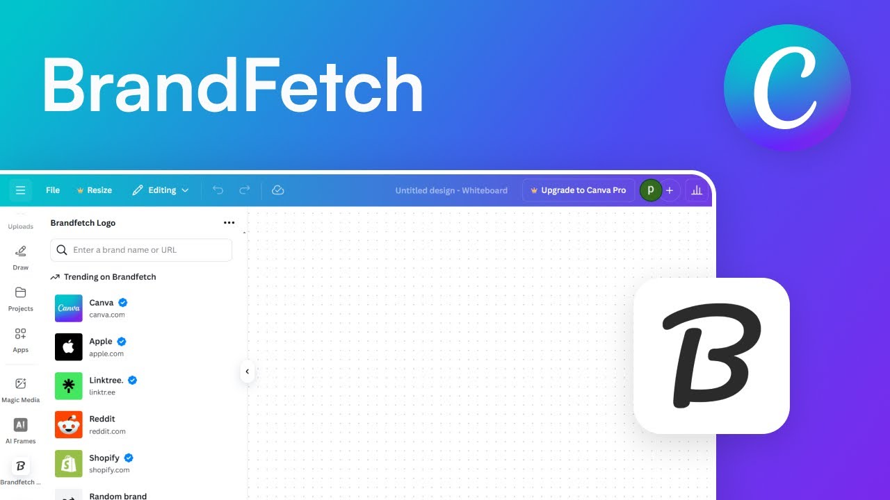 BrandFetch App in Canva