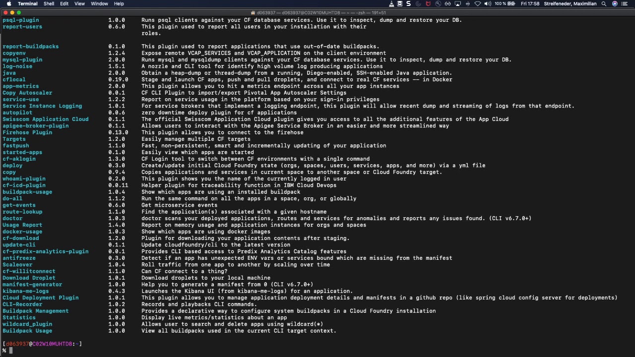 Cloud Foundry CLI Plugin - Targets