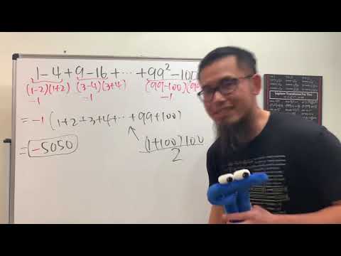 An Oxford Math Admission Problem: 1-4+9-16+...+99^2-100^2