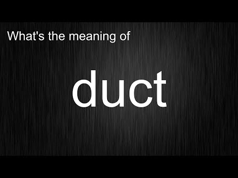 What's the meaning of "duct", How to pronounce duct?